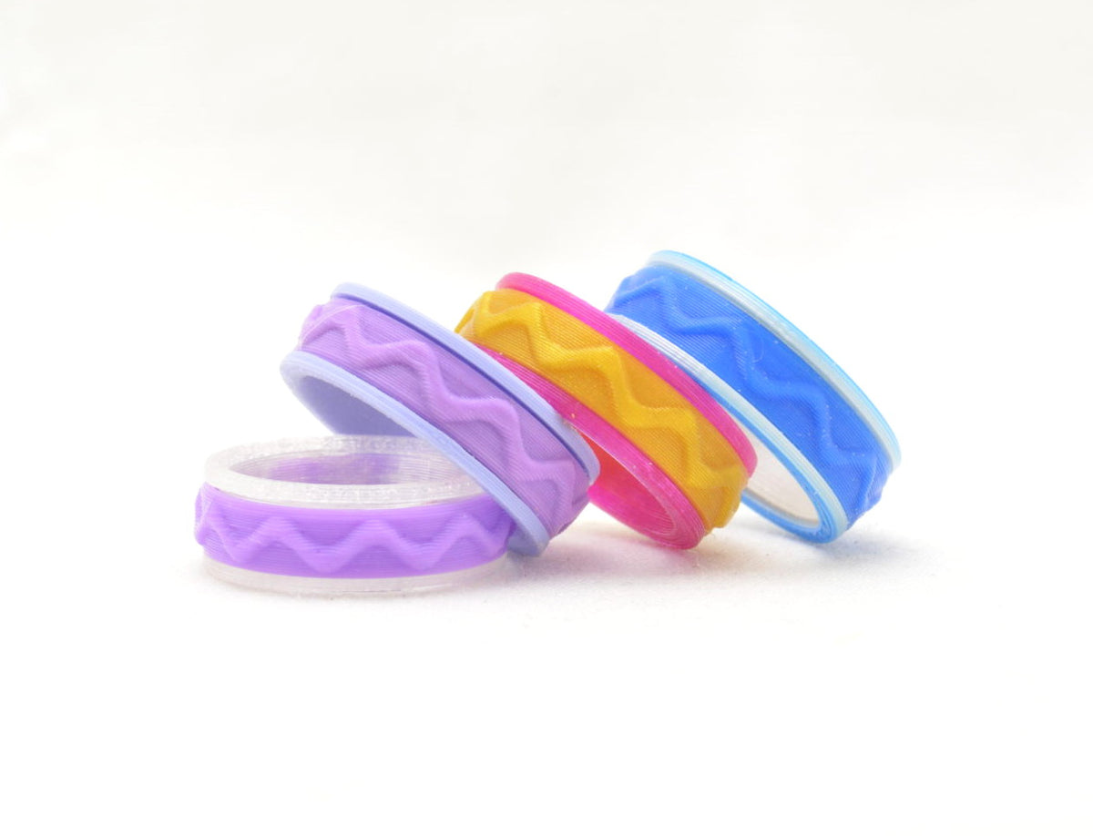 Wave Pattern Fidget Ring – Kinetic Color Foundry